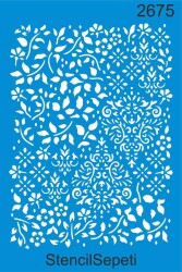 Çiçekli Karma Desen - Stencil Boyama Şablonu Nisan 2022 StencilSepeti