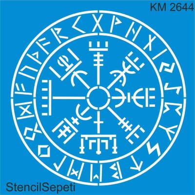 İskandinav Pusula Deseni - Stencil Boyama Şablonu Kalın Malzeme Stencil ...