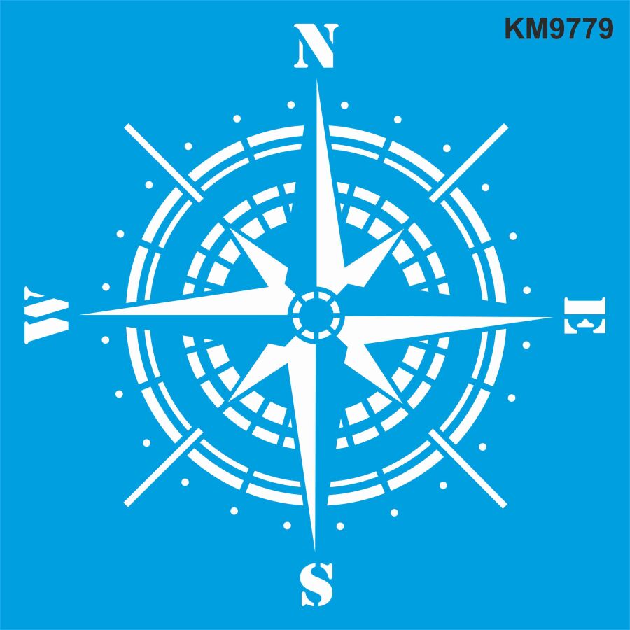 Pusula Deseni - Stencil Boyama Şablonu Kalın Malzeme Stencil StencilSepeti