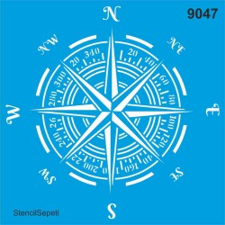 Pusula Deseni - Stencil Boyama Şablonu Obje Şekil Tasarım StencilSepeti